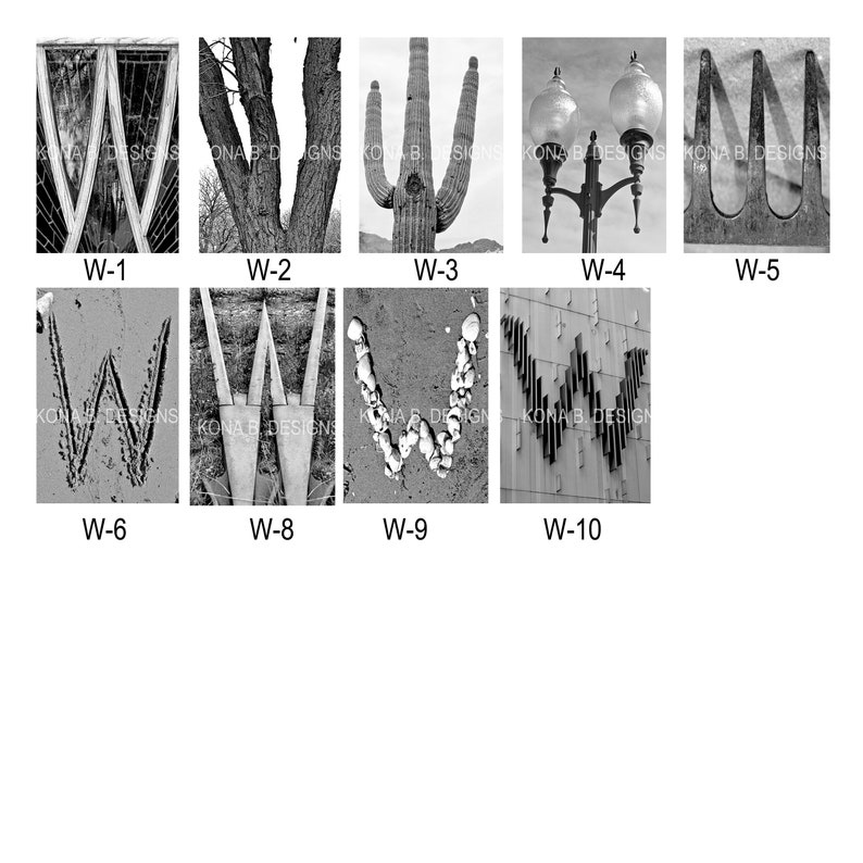 Letter W - Alphabet Photography - 4x6 Photo Letter - Unframed - Black ...