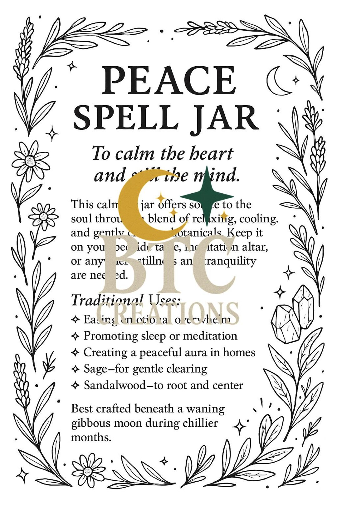 Peace Spell Jar Coloring Page – Printable Witchy Art for Inspiration ...