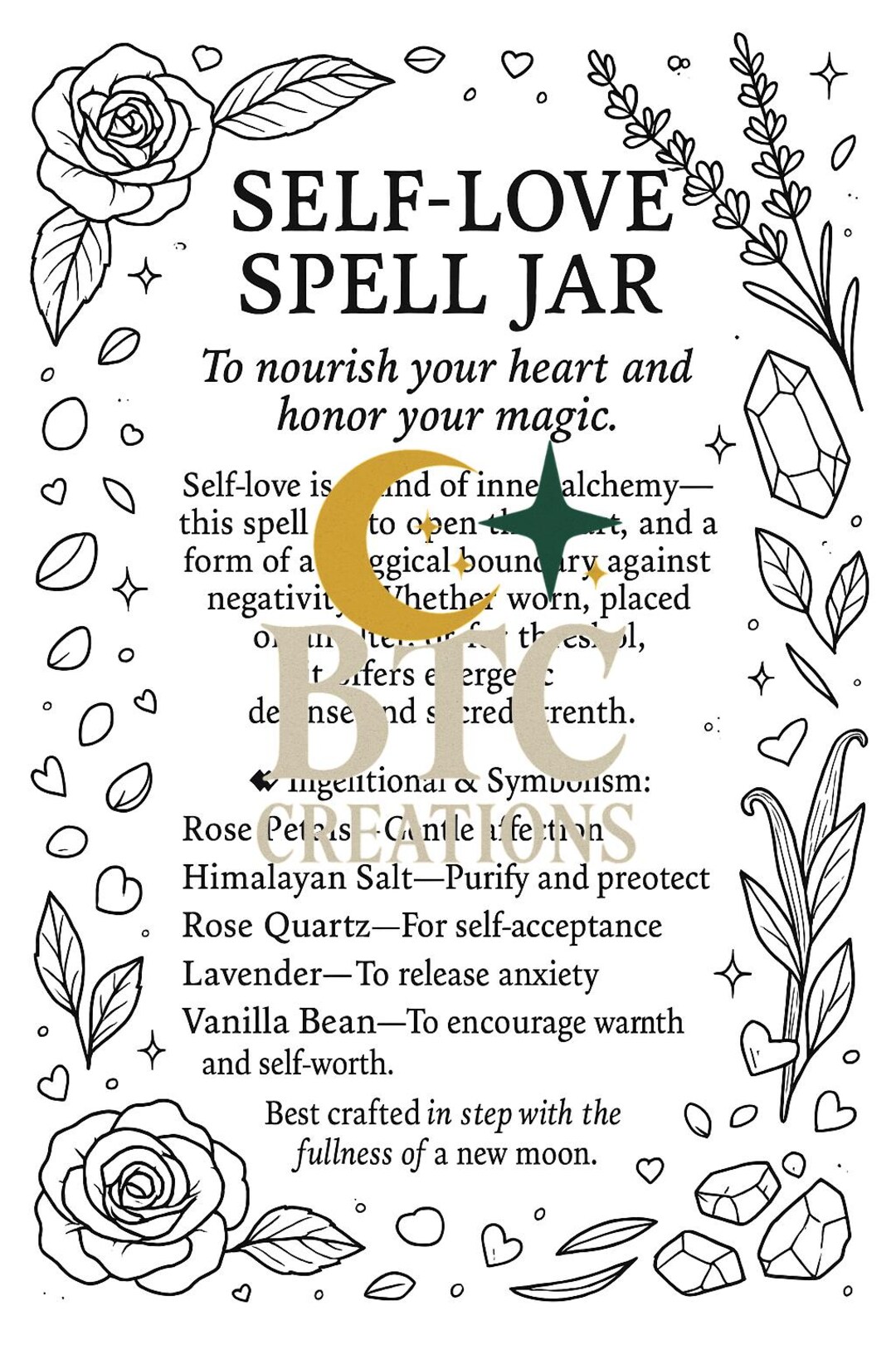 Self Love Spell Jar Coloring Page – Printable Witchy Art for ...