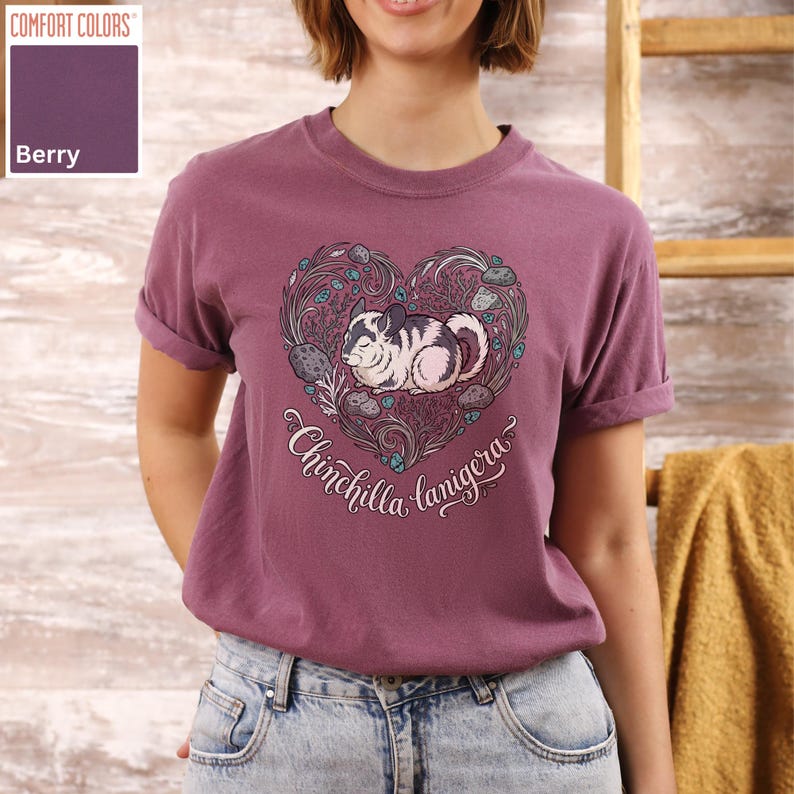 Chinchilla Shirt Comfort Colors 1717, Boho Rodent Tee, Chinchilla ...
