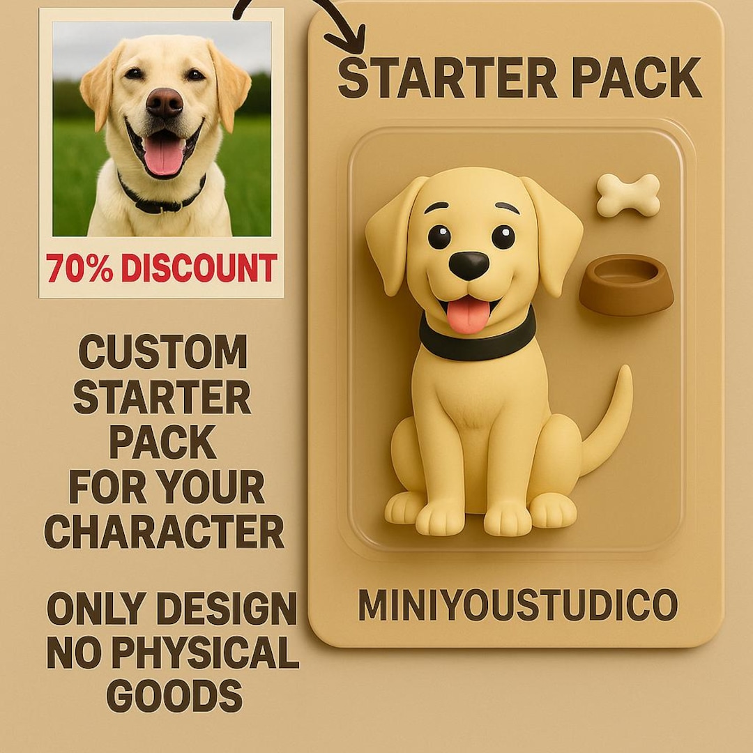 Labrador Dog Starter Pack – Custom Pet Portrait – Personalized Digital ...