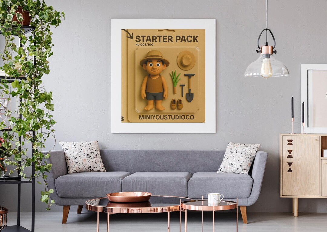 Custom Farmer Starter Pack Cartoon Portrait Personalized Digital ...