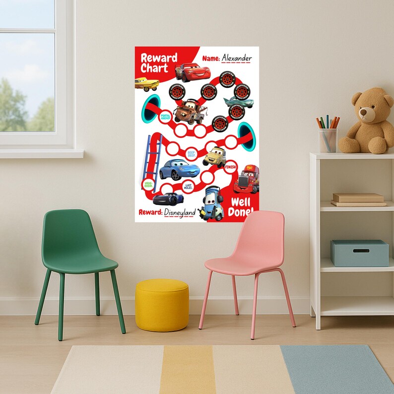 Reward Chart for Kids | Cars Printable Behavior Chart | Reward and ...