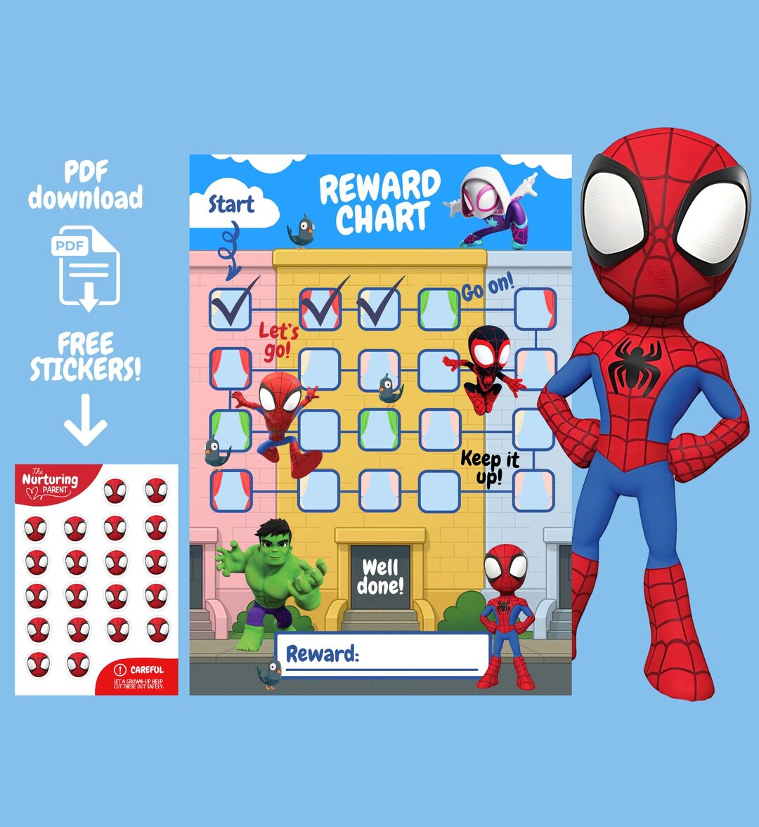 Reward Chart for Kids | Spidey Printable Behavior Chart | Reward and ...