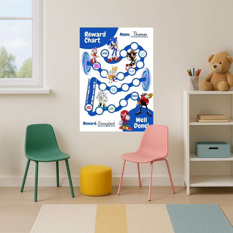 Reward Chart for Kids | Sonic Printable Behavior Chart | Reward and ...