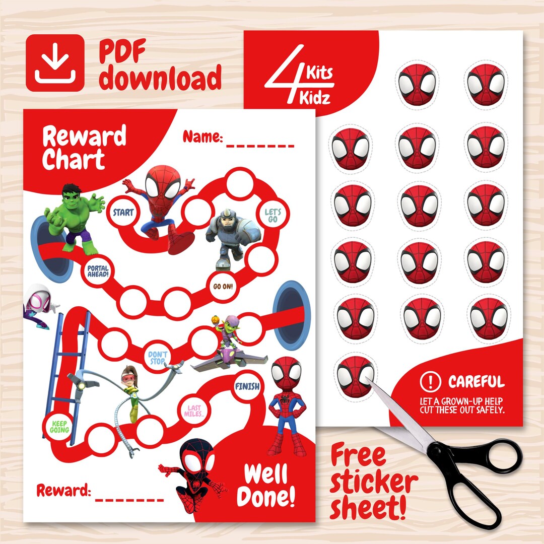 Rewarding Chart for Kids | Spidey Printable Behavior Chart | Reward ...