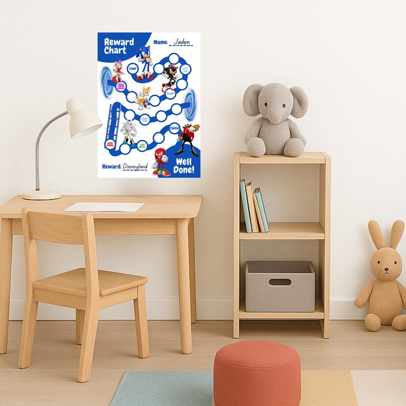 Reward Chart for Kids | Sonic Printable Behavior Chart | Reward and ...