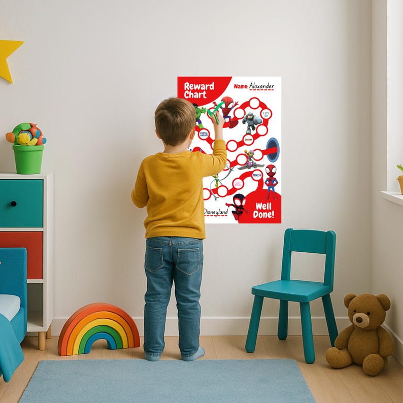 Rewarding Chart for Kids | Spidey Printable Behavior Chart | Reward ...