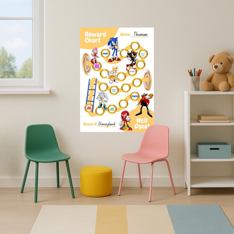 Reward Chart for Kids | Sonic Printable Behavior Chart | Reward and ...
