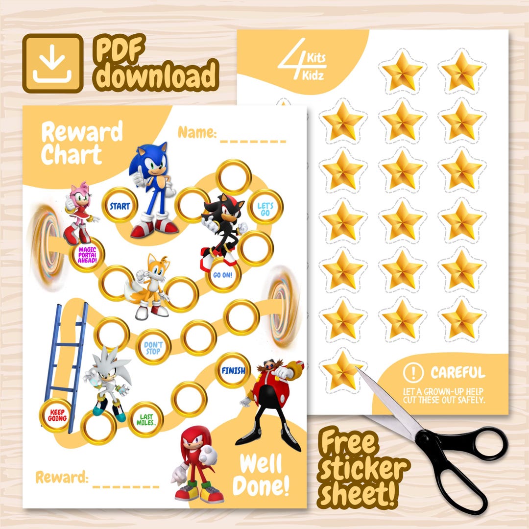 Reward Chart for Kids | Sonic Printable Behavior Chart | Reward and ...