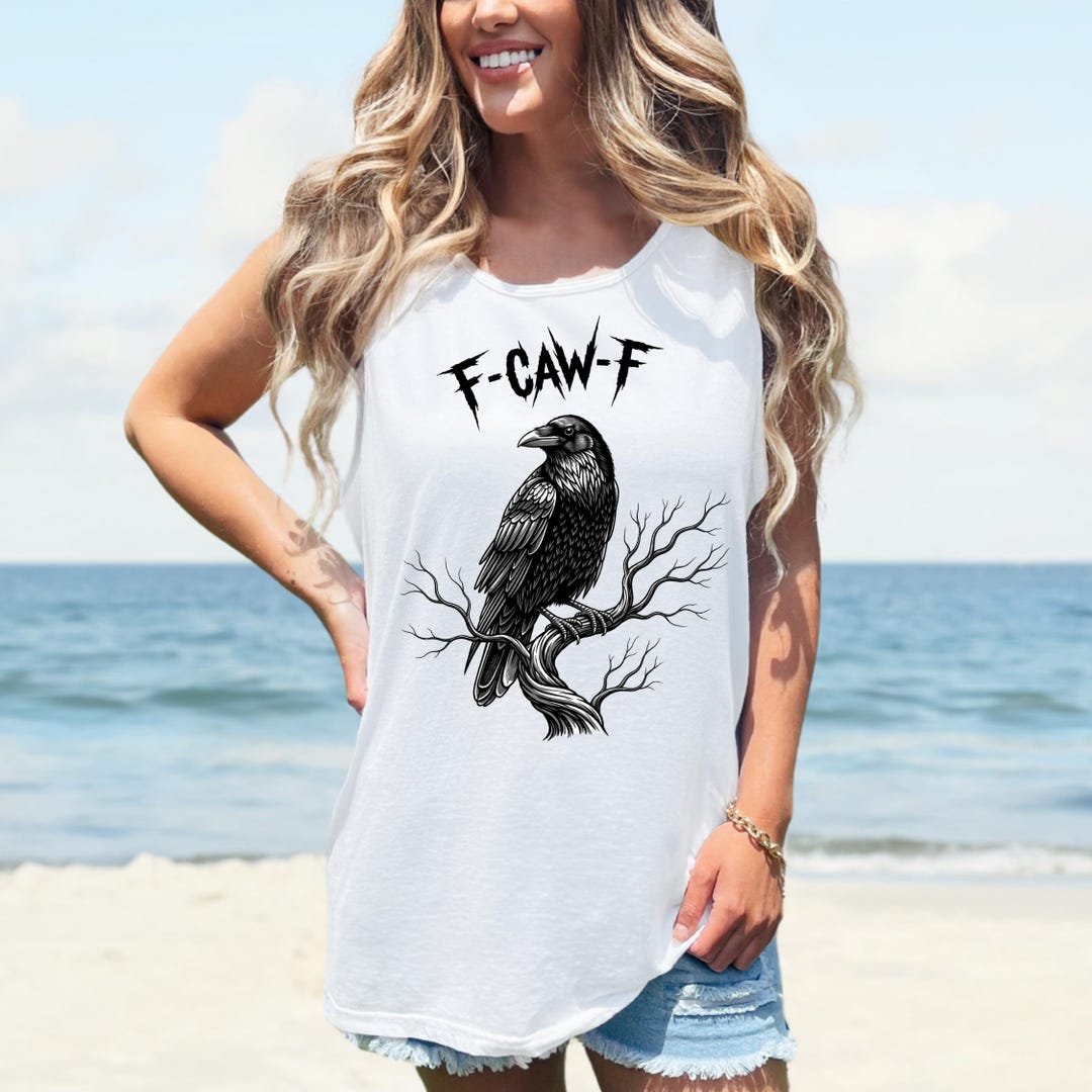 F-CAW-F Crow Tank Top: Comfort Colors Raven Graphic Tee - Etsy