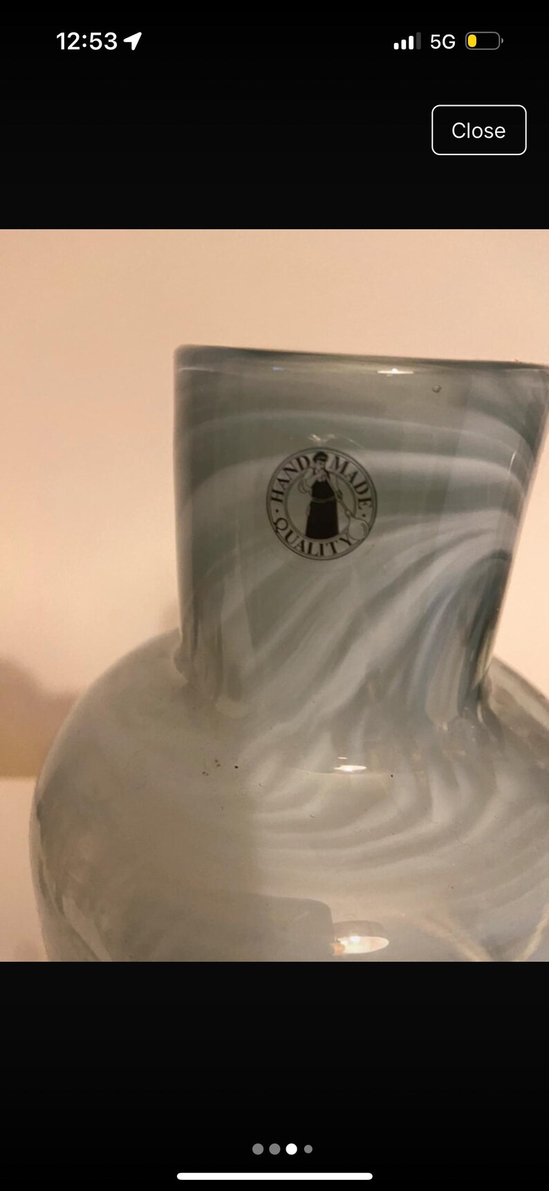 Limited Edition Hand Blown Grey Vase, Collectible Recycled Glass Home ...