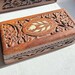 Hand Carved Wooden Trinket Box, Handmade Acacia Wood Jewellery ...