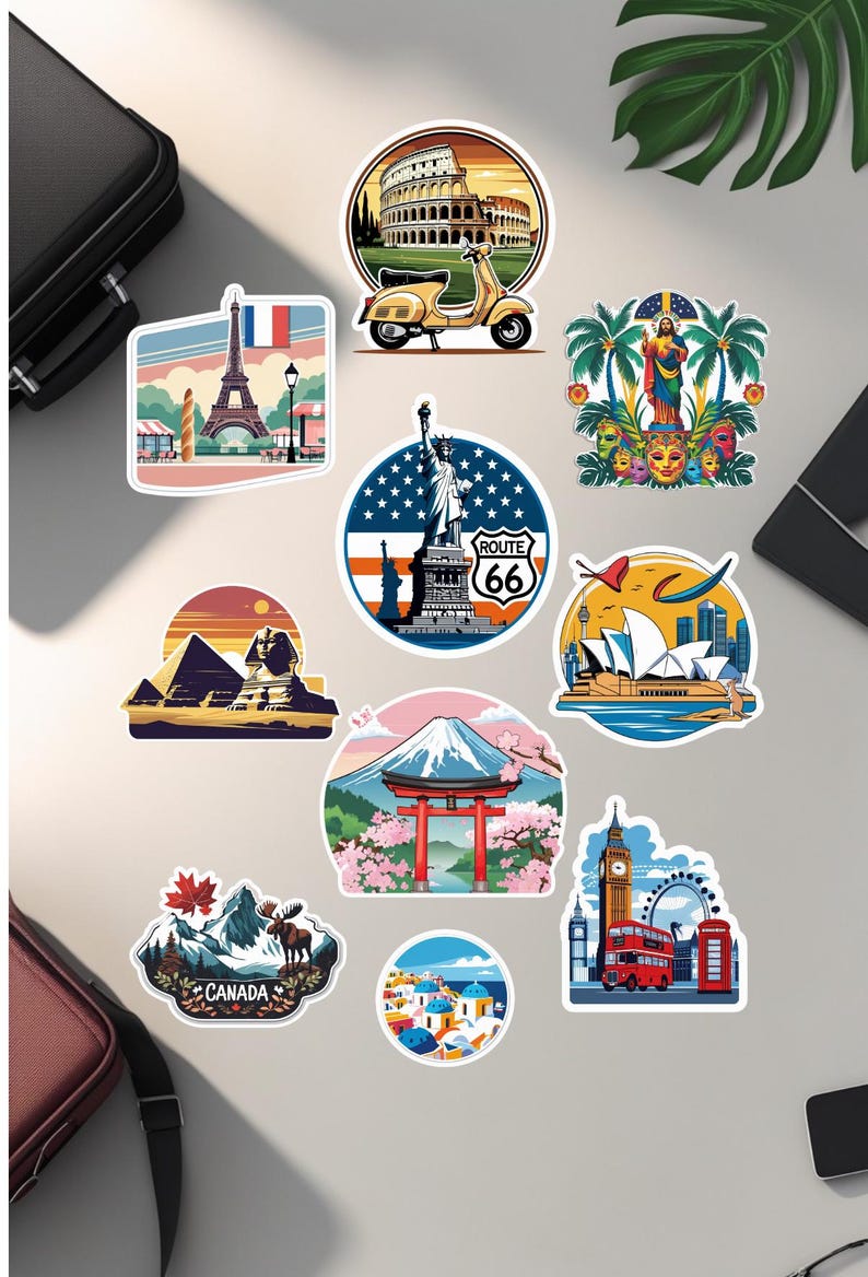 Countries Around the World – Travel Vinyl Sticker Pack (10 Pcs ...