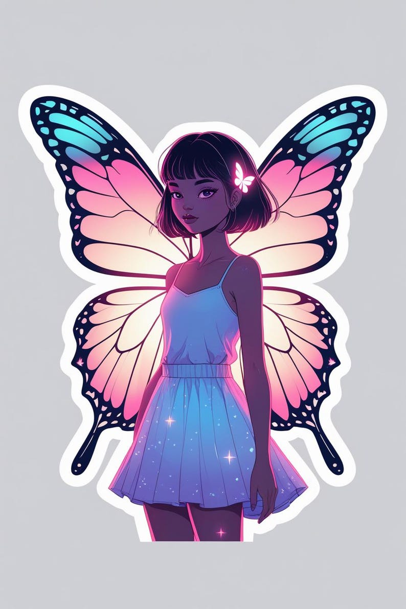 DOL Aesthetic Vinyl Sticker Pack – Cute Korean AI Girl Stickers ...