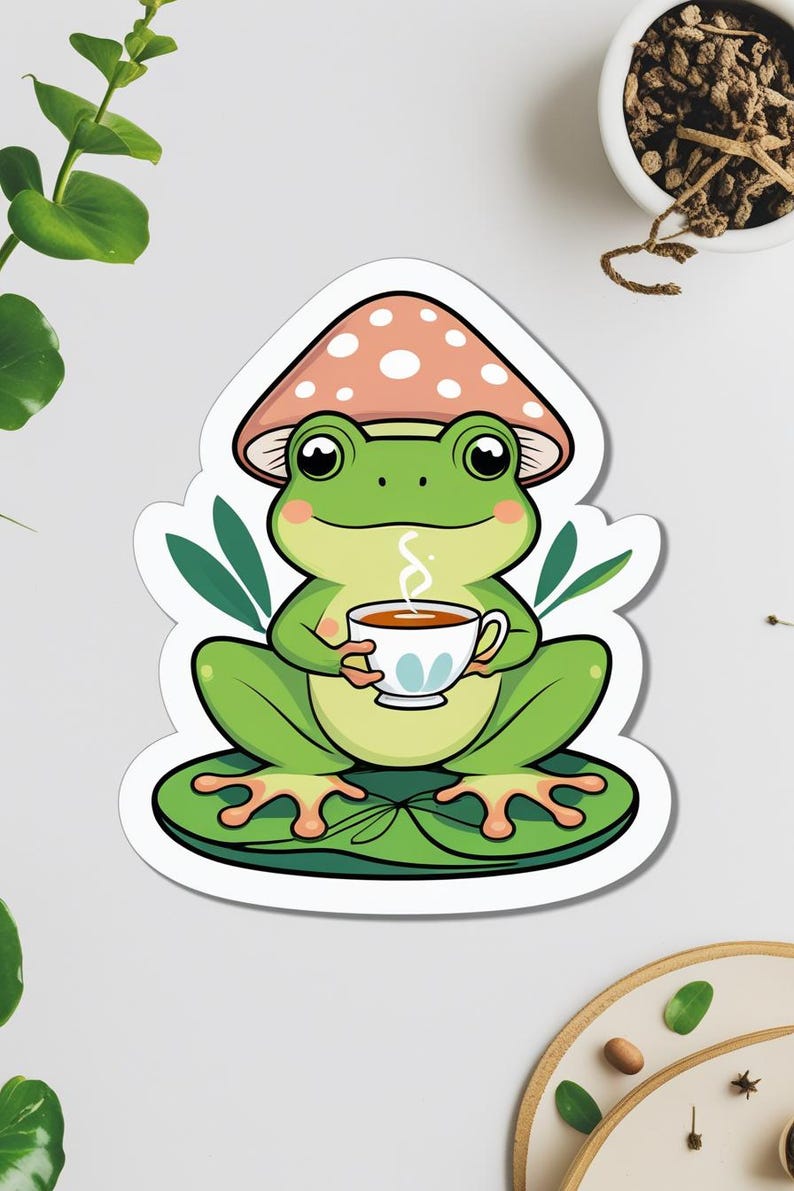 Frog Life Sticker Pack: Kawaii Cottagecore Vinyl Decals - Etsy