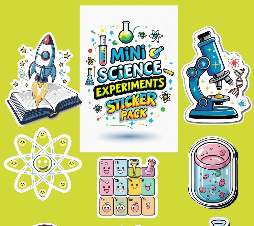 Mini Science Experiments Sticker Pack – Cute STEM Lab Stickers for ...