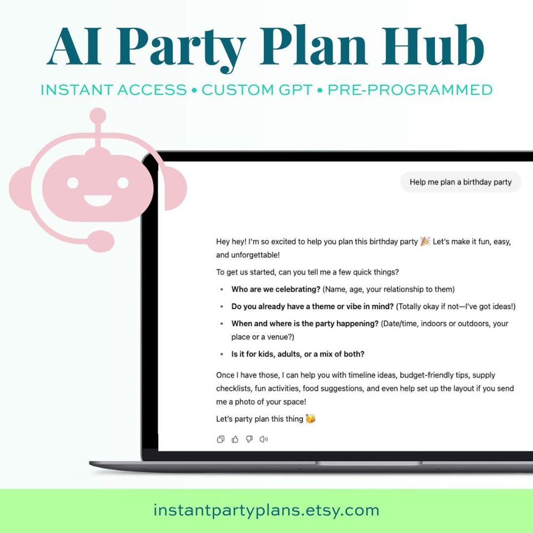 Custom Party Plan Hub – AI Party Planner | Custom GPT | Digital Party ...