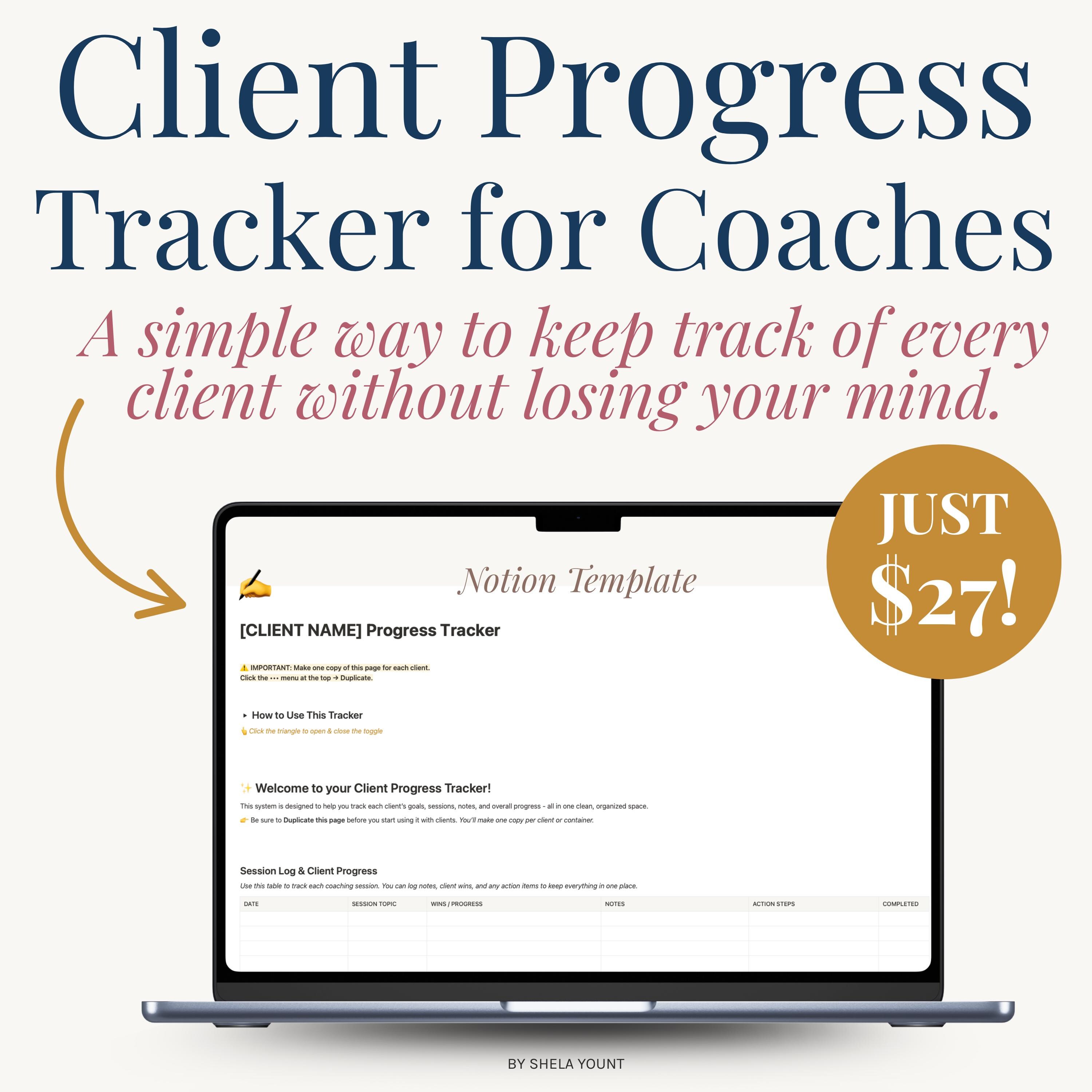 Client Progress Tracker Notion Template | Coaching Session Notes ...