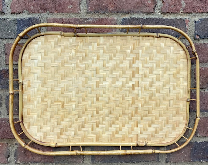 Vintage Bamboo Trays . Bamboo Trays . Vintage Bamboo . Boho . Serving ...