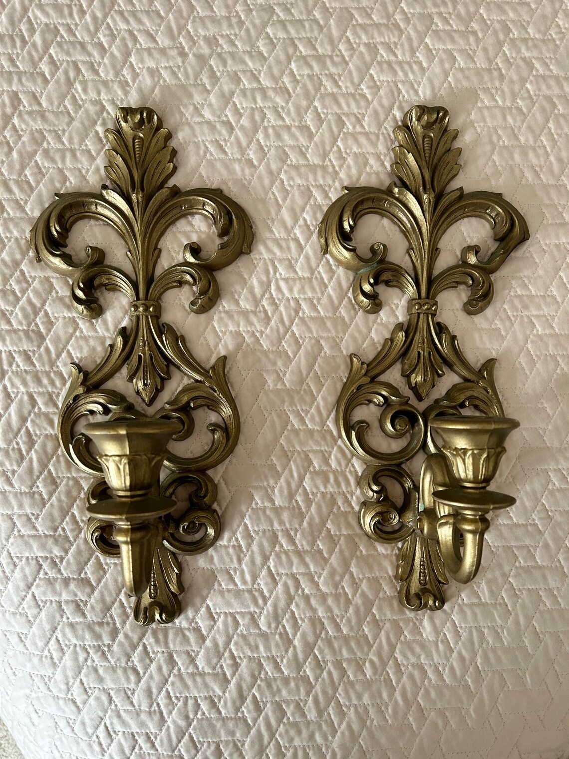 French Provincial Sconces . Gold Ornate Wall Sconces . Molded - Etsy