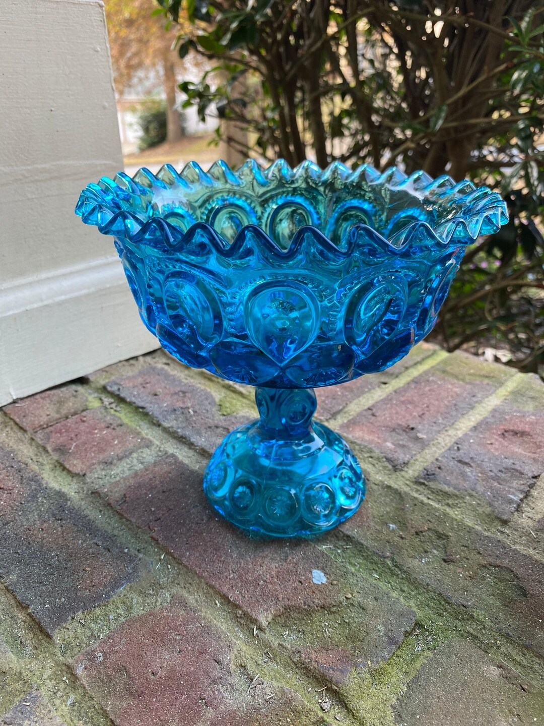 Fenton Thumbprint Dish . Vintage Fenton Dish . Vintage Compote Dish ...