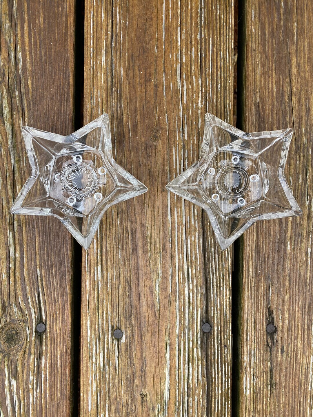 Star Candle Holders . Glass Candle Holders . Gift for Her . Set of ...