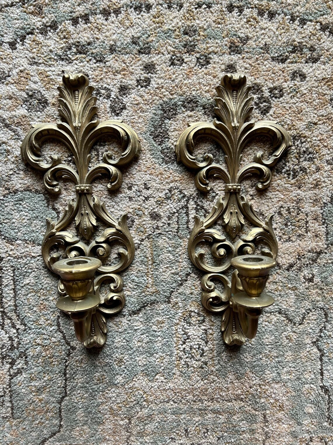 French Provincial Sconces . Gold Ornate Wall Sconces . Molded - Etsy