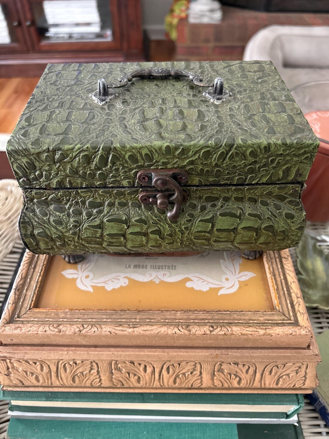 Leather Box . Green Leather Box . Grandmillenial Style . Gift for Her ...