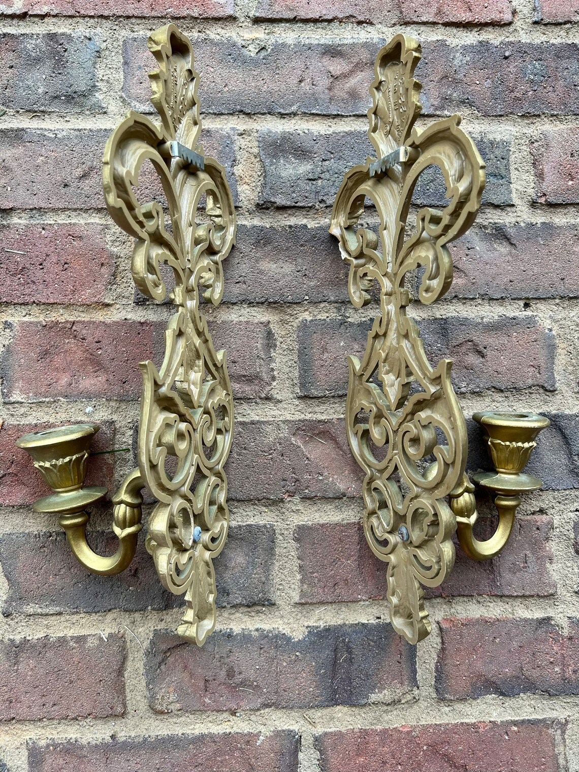 French Provincial Sconces . Gold Ornate Wall Sconces . Molded - Etsy