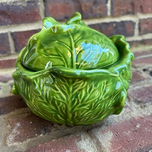 Cabbage Bowl . Vintage Cabbage . Antique Cabbage . Cabbage Ware . Green ...