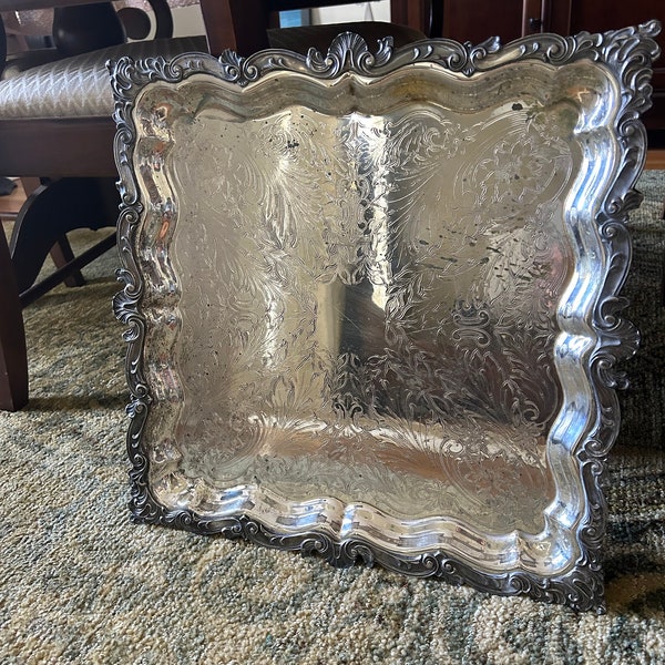 Vintage Silver Tray - Etsy