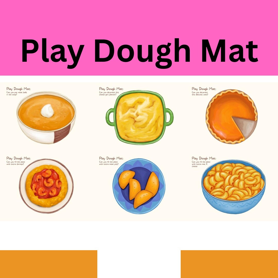 Food Theme Play Dough Mats Fine Motor Skills Printable Activity for ...