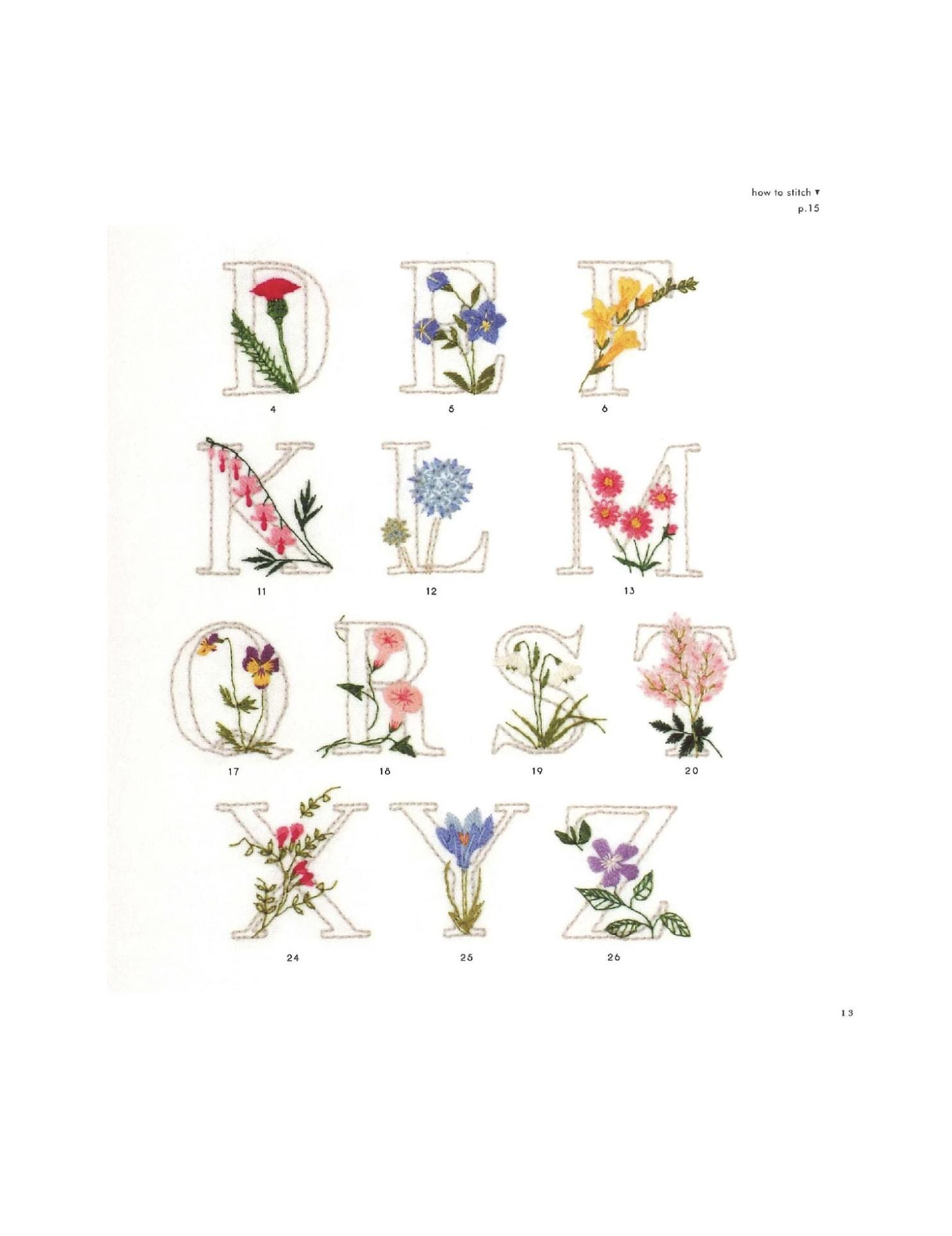 Japanese Embroidery Book - A-Z Alphabet Embroidery 547 Designs | PDF ...