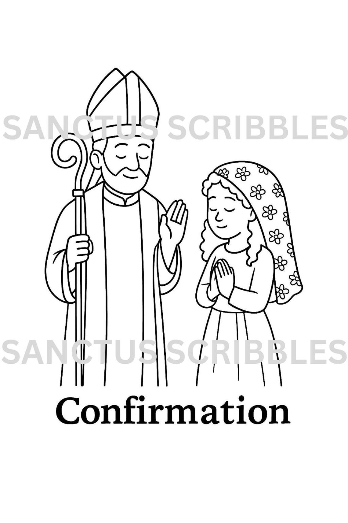 Confirmation Coloring Page | Catholic Sacrament Printable - Etsy