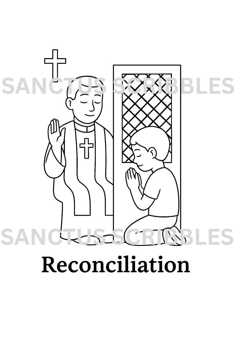 Reconciliation Coloring Page | Confession Printable Art - Etsy
