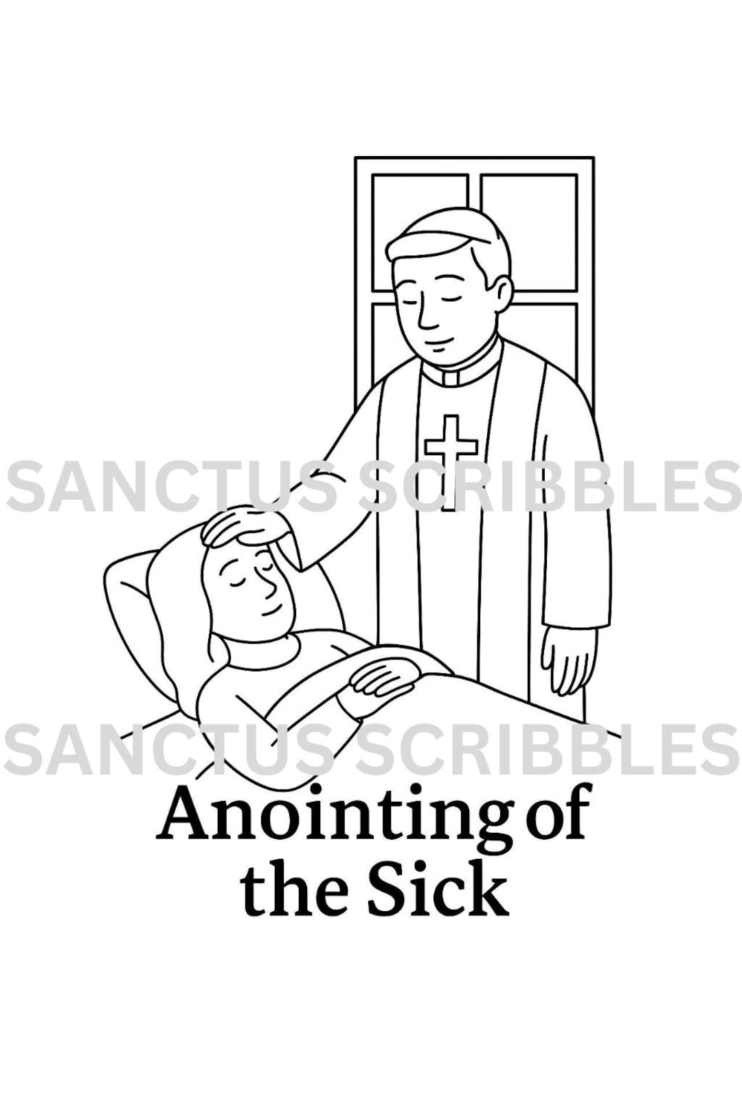 Anointing Coloring Page | Catholic Sacrament Printable - Etsy