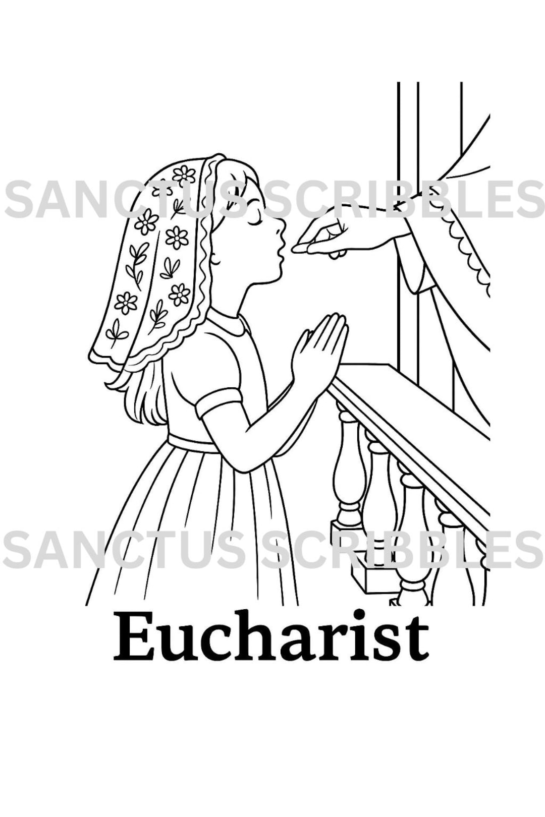 Eucharist Coloring Page | Catholic First Communion Art - Etsy