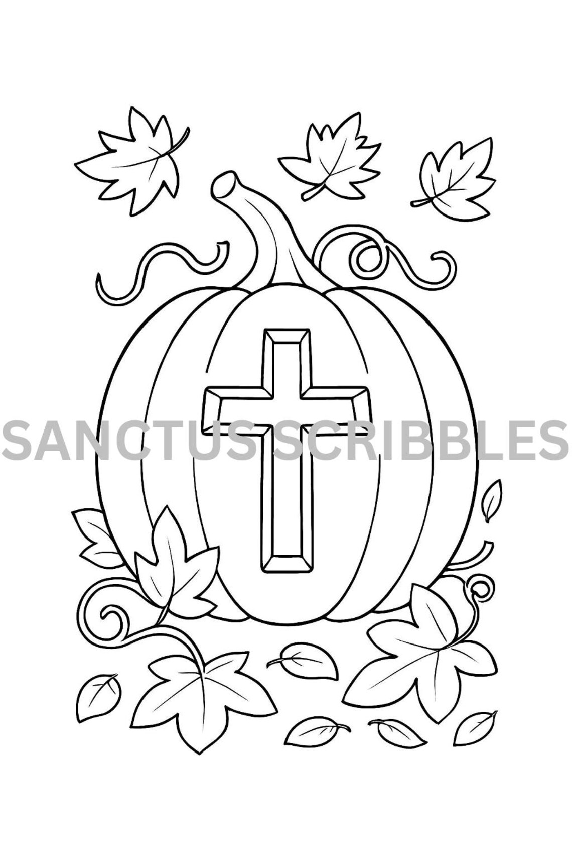 Christian Jack O Lantern | Cross Pumpkin | Kids Coloring Page ...