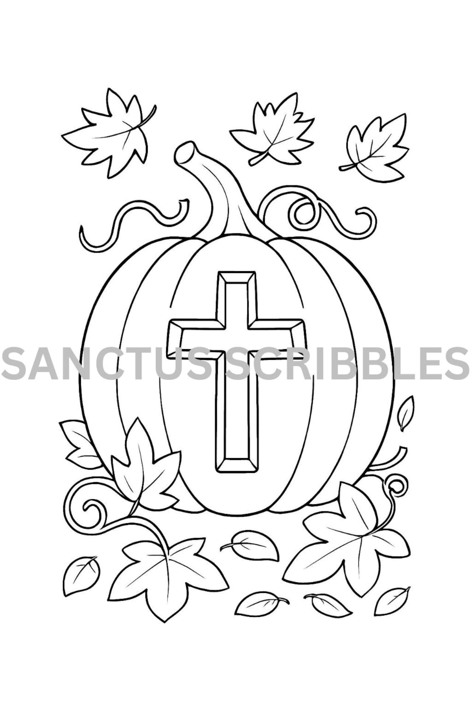 Christian Jack O Lantern | Cross Pumpkin | Kids Coloring Page ...