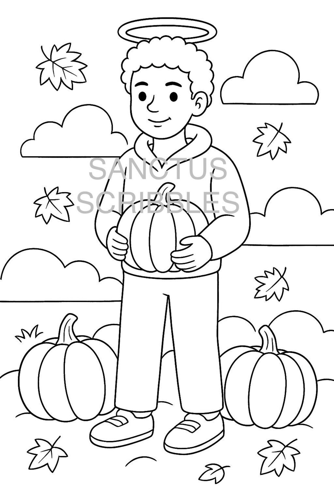 Saint Carlo Acutis Autumn Coloring Page | Catholic Fall Printable ...