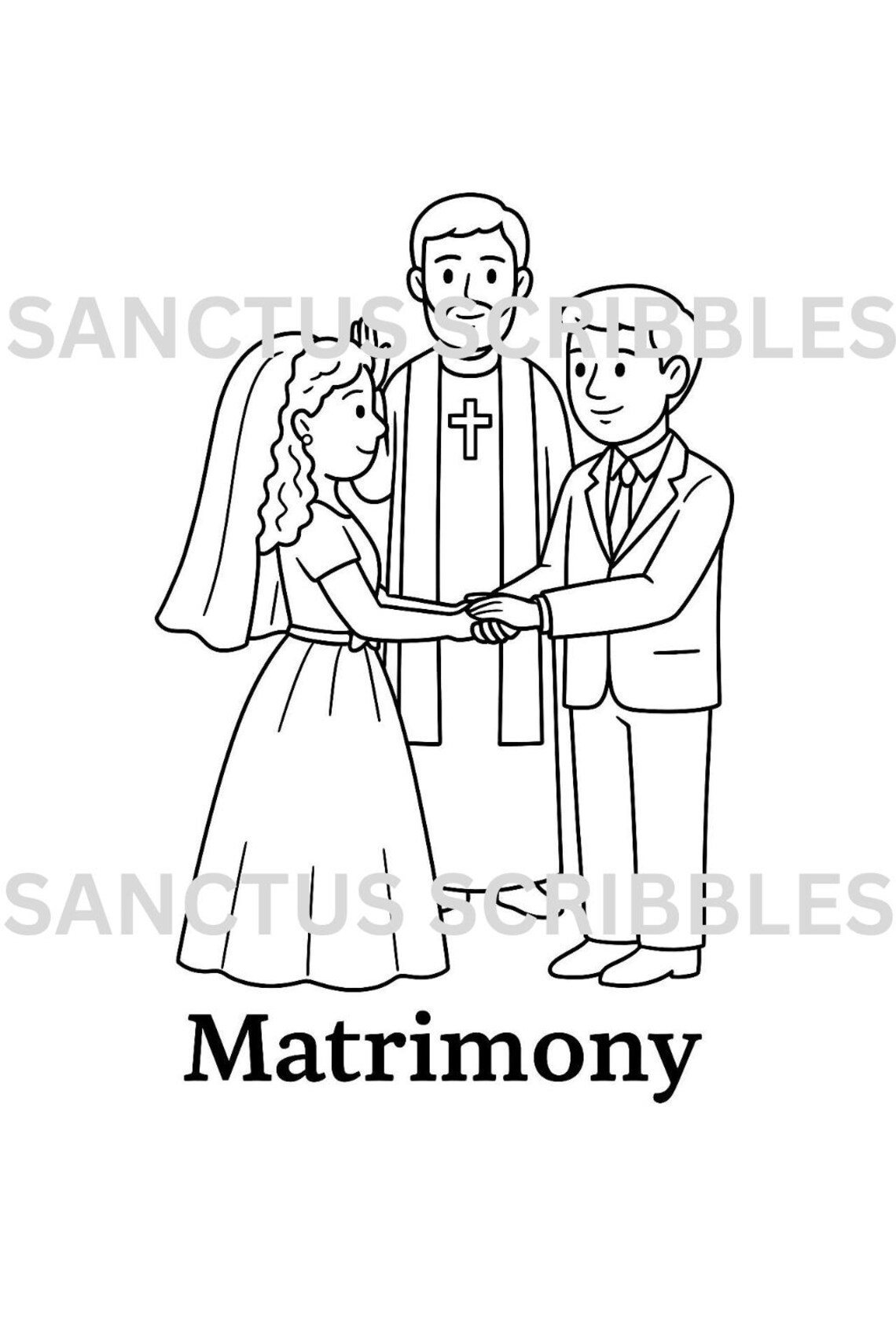 Matrimony Coloring Page | Catholic Marriage Printable - Etsy
