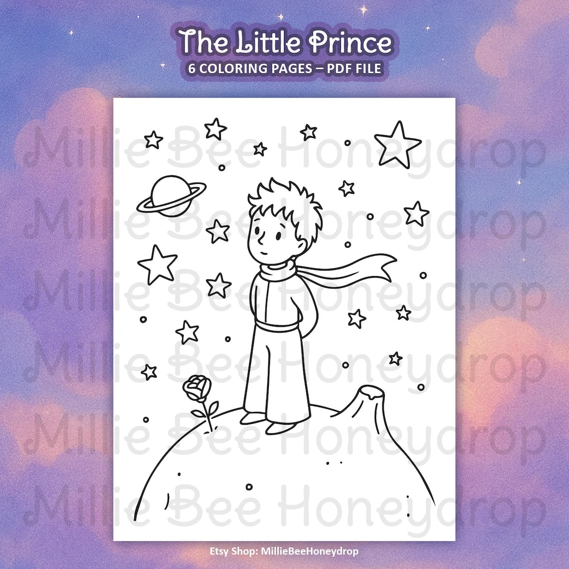 The Little Prince Coloring Pages | Mindful Art Therapy for Adults ...