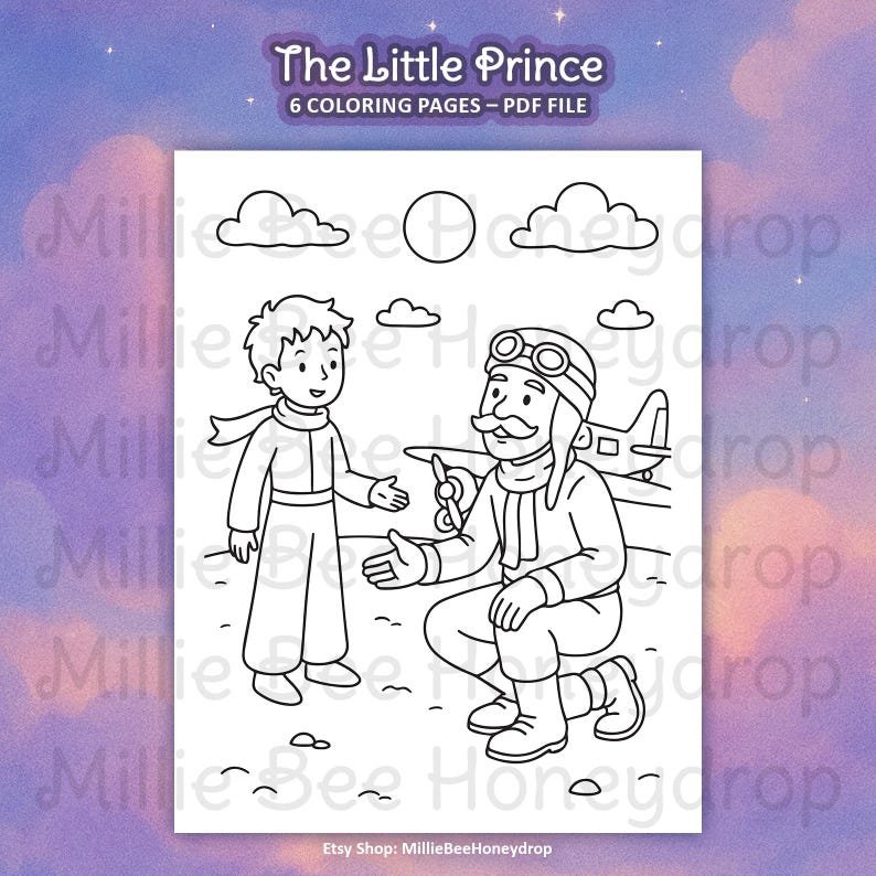 The Little Prince Coloring Pages | Mindful Art Therapy for Adults ...