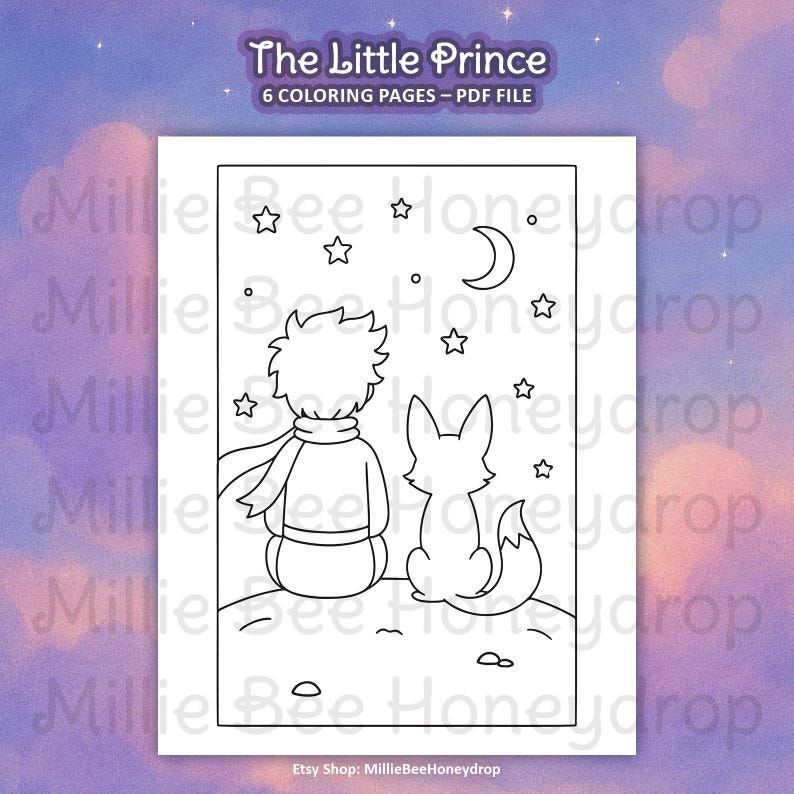 The Little Prince Coloring Pages | Mindful Art Therapy for Adults ...