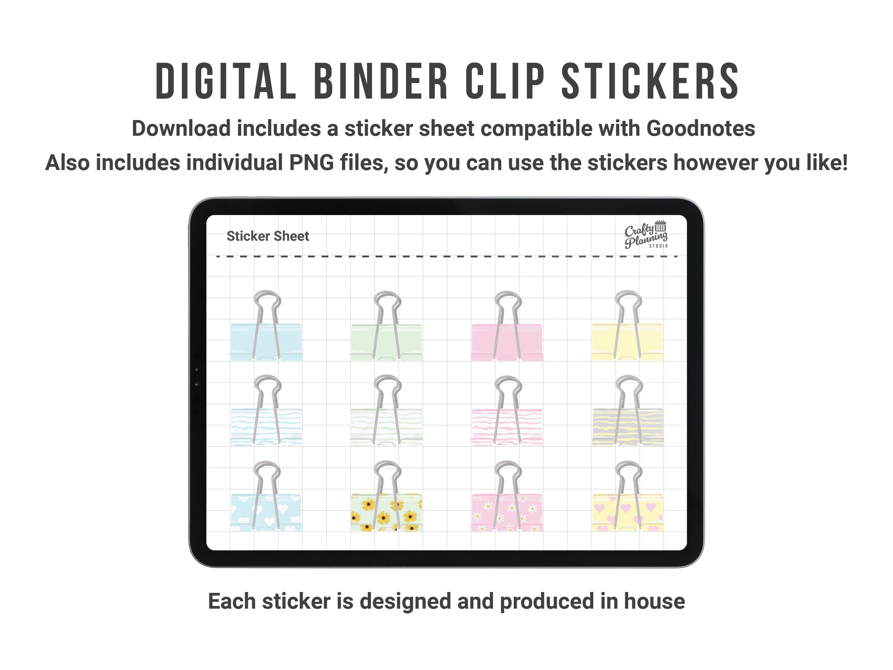 Digital Binder Clip Stickers, Digital Stickers, Digital Planner ...