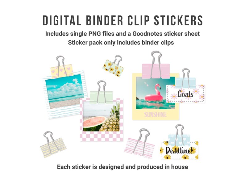 Digital Binder Clip Stickers, Digital Stickers, Digital Planner ...