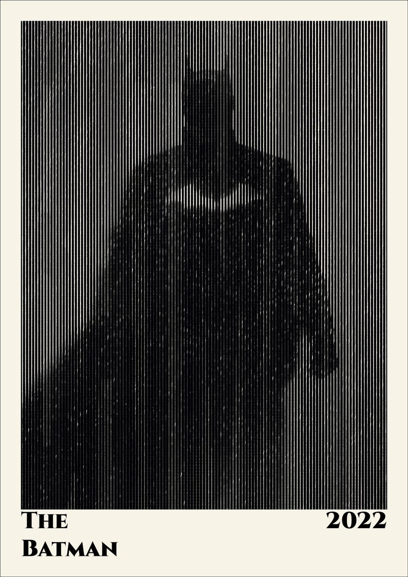 The Batman Barcode Poster – Minimalist Silhouette Wall Art, Printable ...