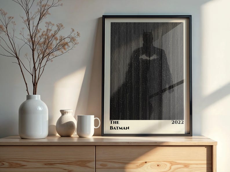 The Batman Barcode Poster – Minimalist Silhouette Wall Art, Printable ...