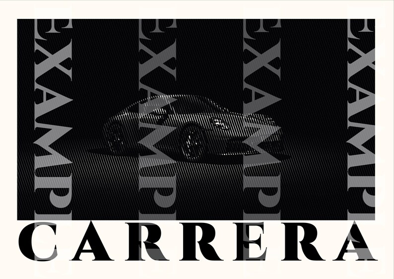 Porsche 911 Carrera Barcode Poster – Minimalist Silhouette Wall Art ...